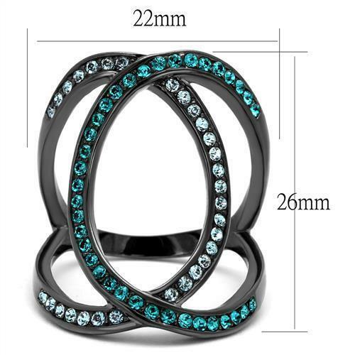TK2557 - IP Light Black (IP Gun) Stainless Steel Ring with Top Grade ...