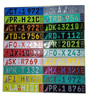 Multi Colors Euro License Plate Nautica Tablilla Larga Sola PR | eBay