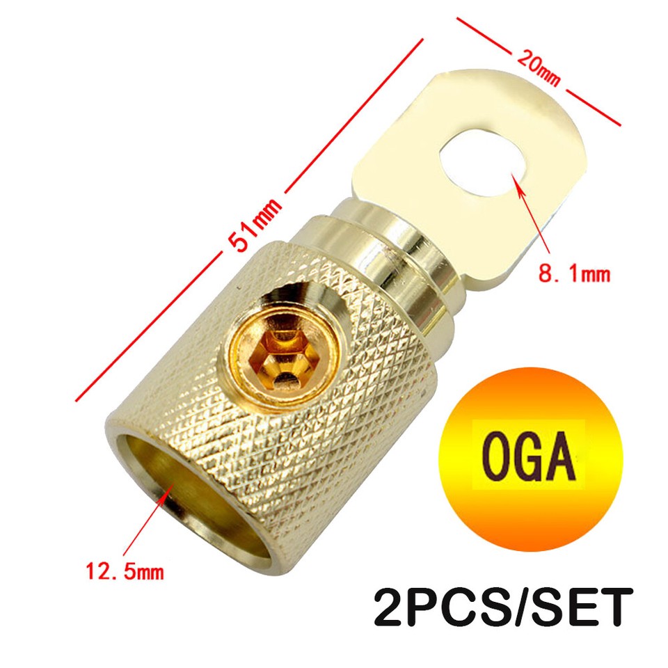 2/4pcs Car Power Ground Wire Coupler Butt Connector 0 /4 /8 Gauge Screw ...