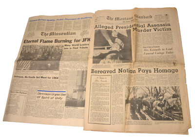 Kennedy Assassination Newspapers 1963 Lee Harvey Oswald Murder Jack Ruby Montana | eBay