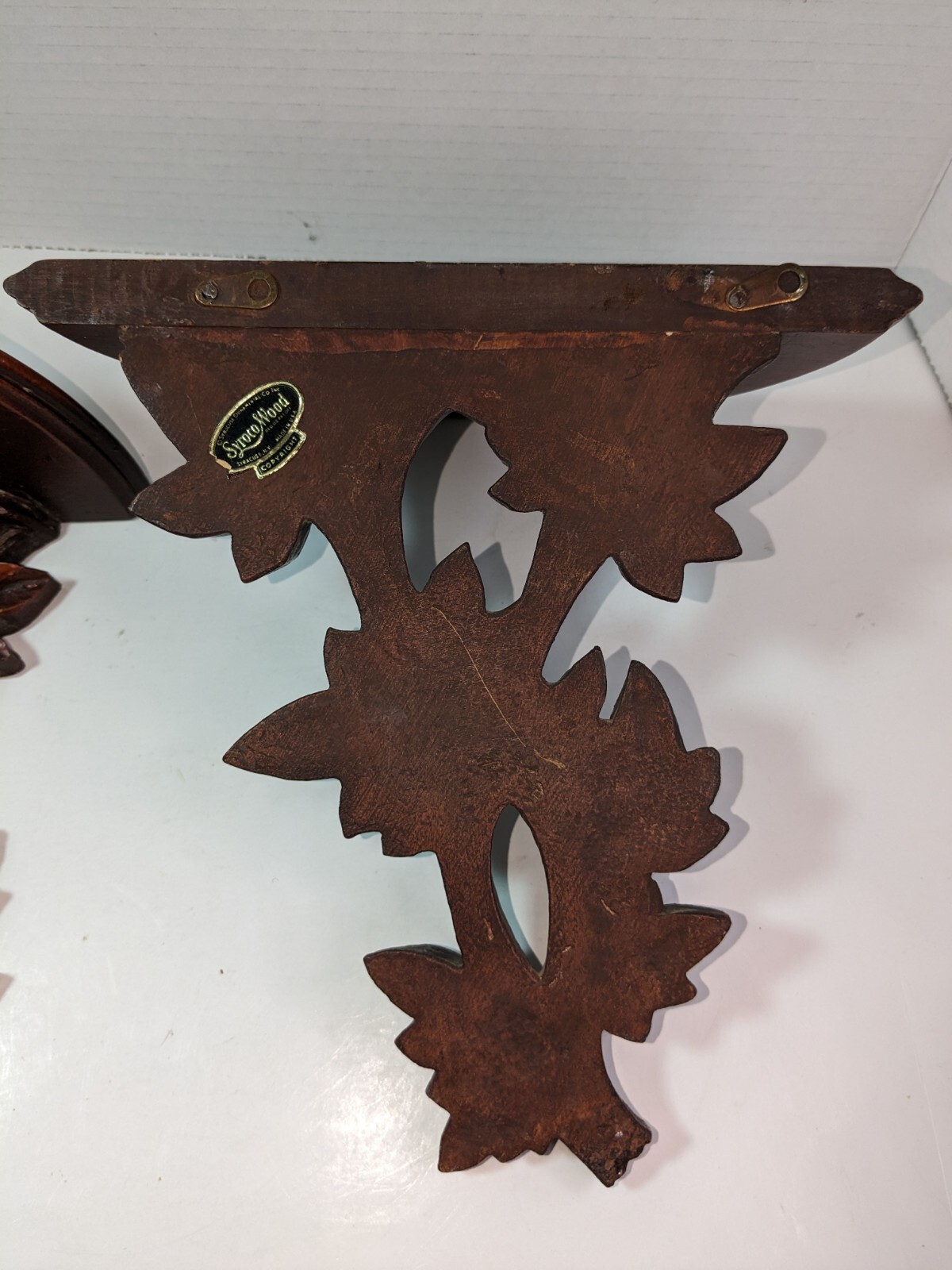 2 Vintage Hand Carved Syroco Wood Shelves Syracuse Ornamental Co USA | eBay