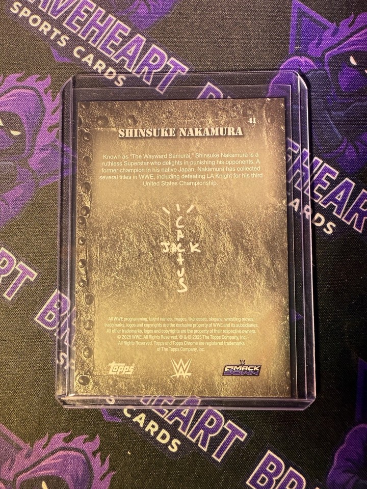2025 Topps Chrome Cactus Jack WWE Shinsuke Nakamura White Refractor | eBay