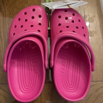 Size J-2 Classic Neon Highlighter Pink Kids Crocs | eBay