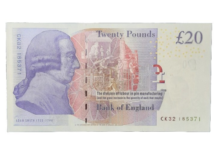 BANK OF ENGLAND £20 TWENTY POUND NOTE ADAM SMITH CIRCULATED Mint ...