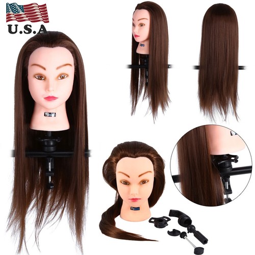 24" Practice Head Long Hair Salon Model Hairdressing Mannequin Doll ...