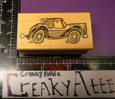VINTAGE CAR SPORTS CAR RUBBER STAMP A LA ART B20004 CREAKYATTIC | eBay