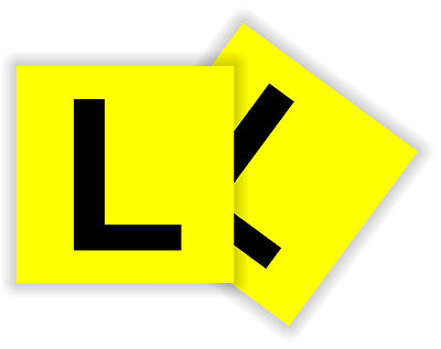 L plate stickers Learners decal Brand NEW 100% legal x2 STICK ON Not ...
