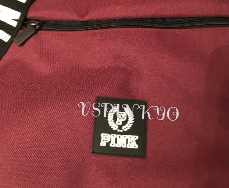 New Victoria's Secret VS PINK Duffle Duffel Bag Deep Ruby Maroon Crest ...