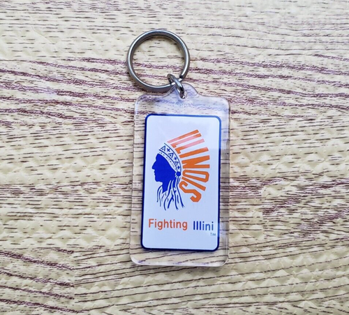🔥 Illinois Fighting Illini Chief Illiniwek Plastic KeyChain Throwback ...