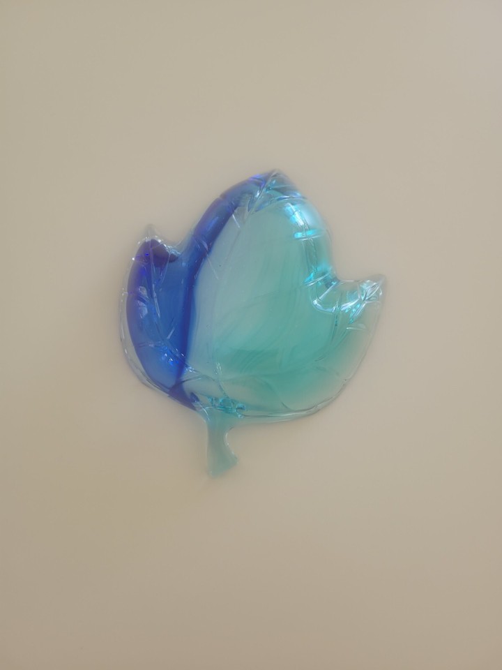 Vintage STUDIO NOVA Maple Leaf Candy Dish Blue Green Glass Japan 1970 ...