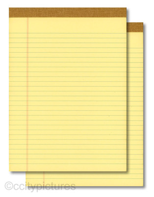 (2) 8.5" x 11" (100) Sheet Yellow Writing Paper Note Pads - Made in USA ...