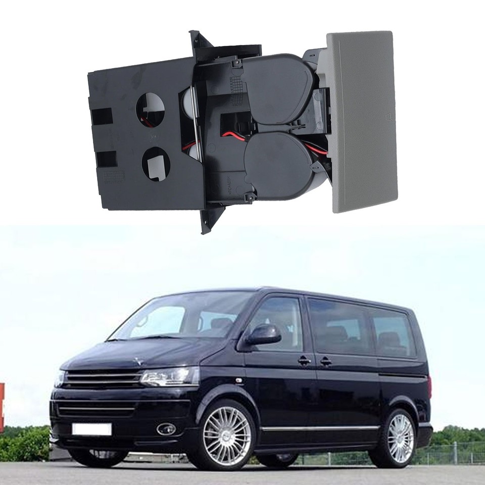For VW T5 Transporter Ashtray Cup Coin Holder Dual Drink Grey RHD ...