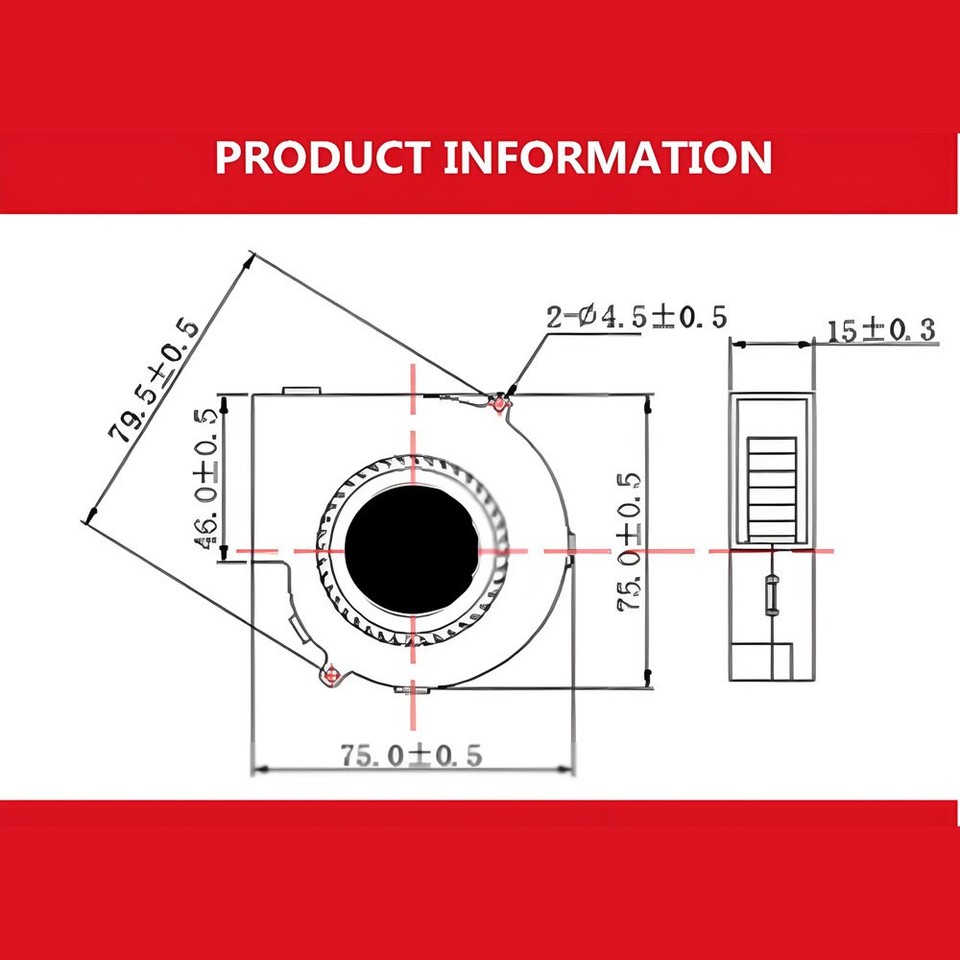 7515 DC 5V 12V 24V Silent Radial Blower Cooling Fan Brushless For ...