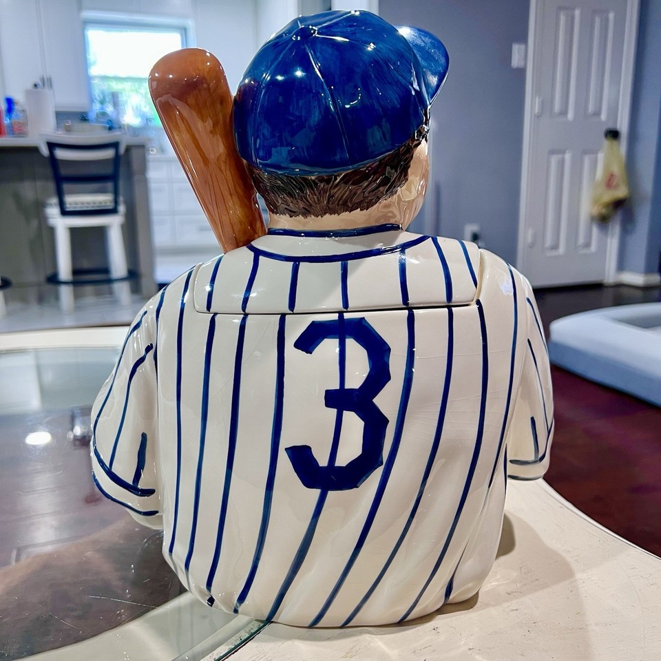 Vintage 1997 Babe Ruth NY Yankees Clay Art Cookie Jar Hand Painted EUC ...