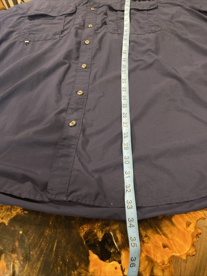 Magellan Outdoors Men’s 3XL Navy Blue Fish Gear Button Down Shirt ...
