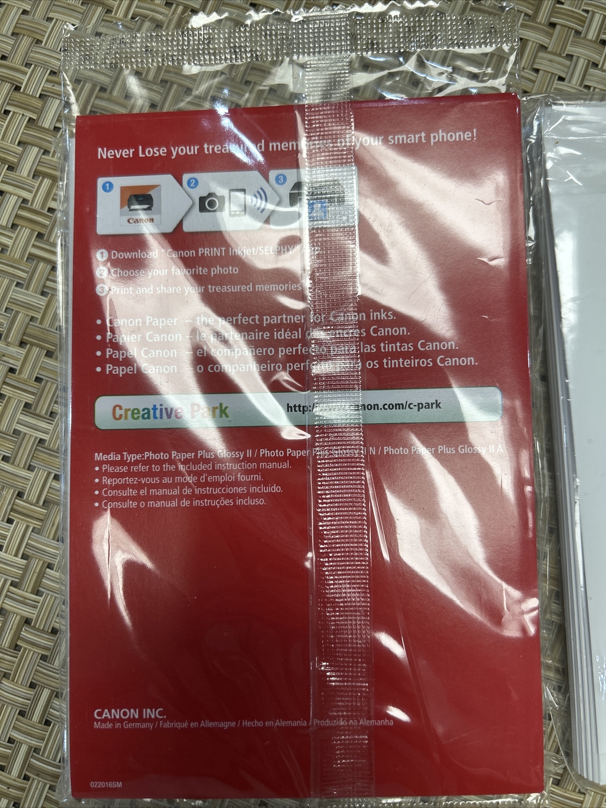 Canon Inkjet Photo Paper Plus Glossy II (2X 50)100 TOTAL 4X6 Sheets PP ...