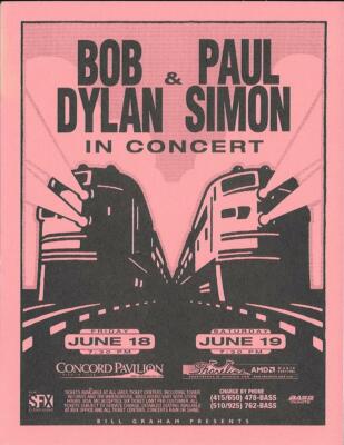 BOB DYLAN Paul Simon Concert Handbill Flyer 1998 California Red | eBay
