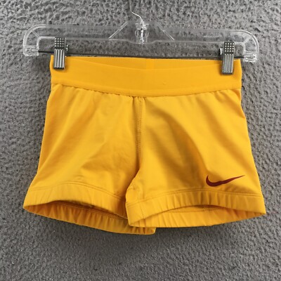 Nike Activewear Shorts Womens S (actual 23x3) Yellow Low Rise Elastic ...