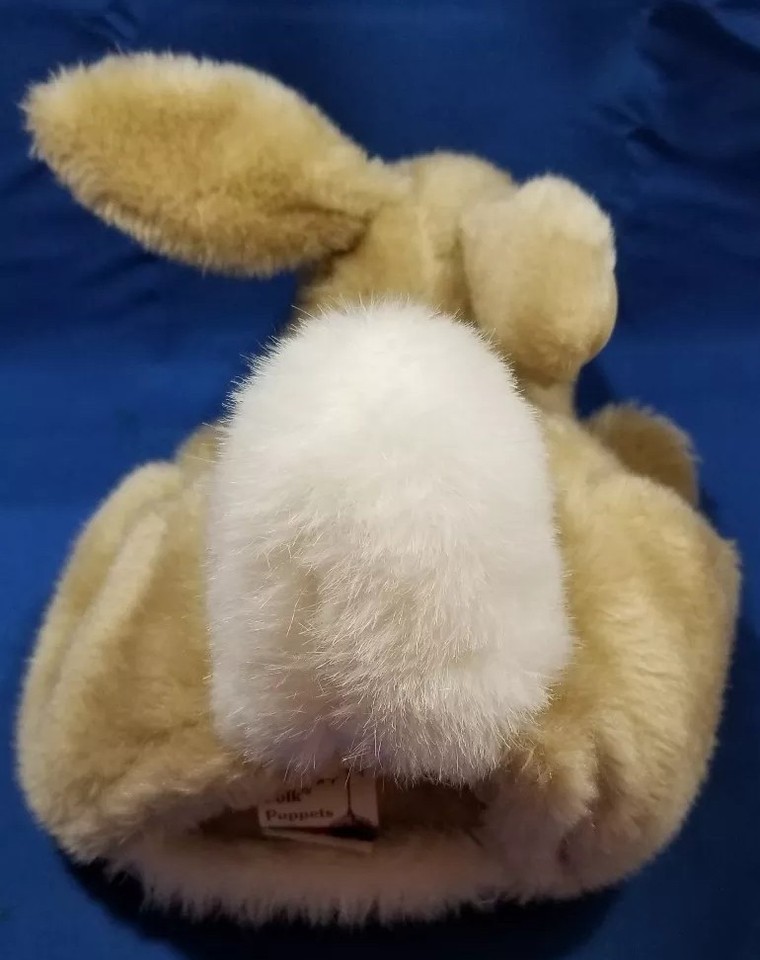 RABBIT Furry Folk Folkmanis Inc Full Body Hand Puppet tush tags EUC ...