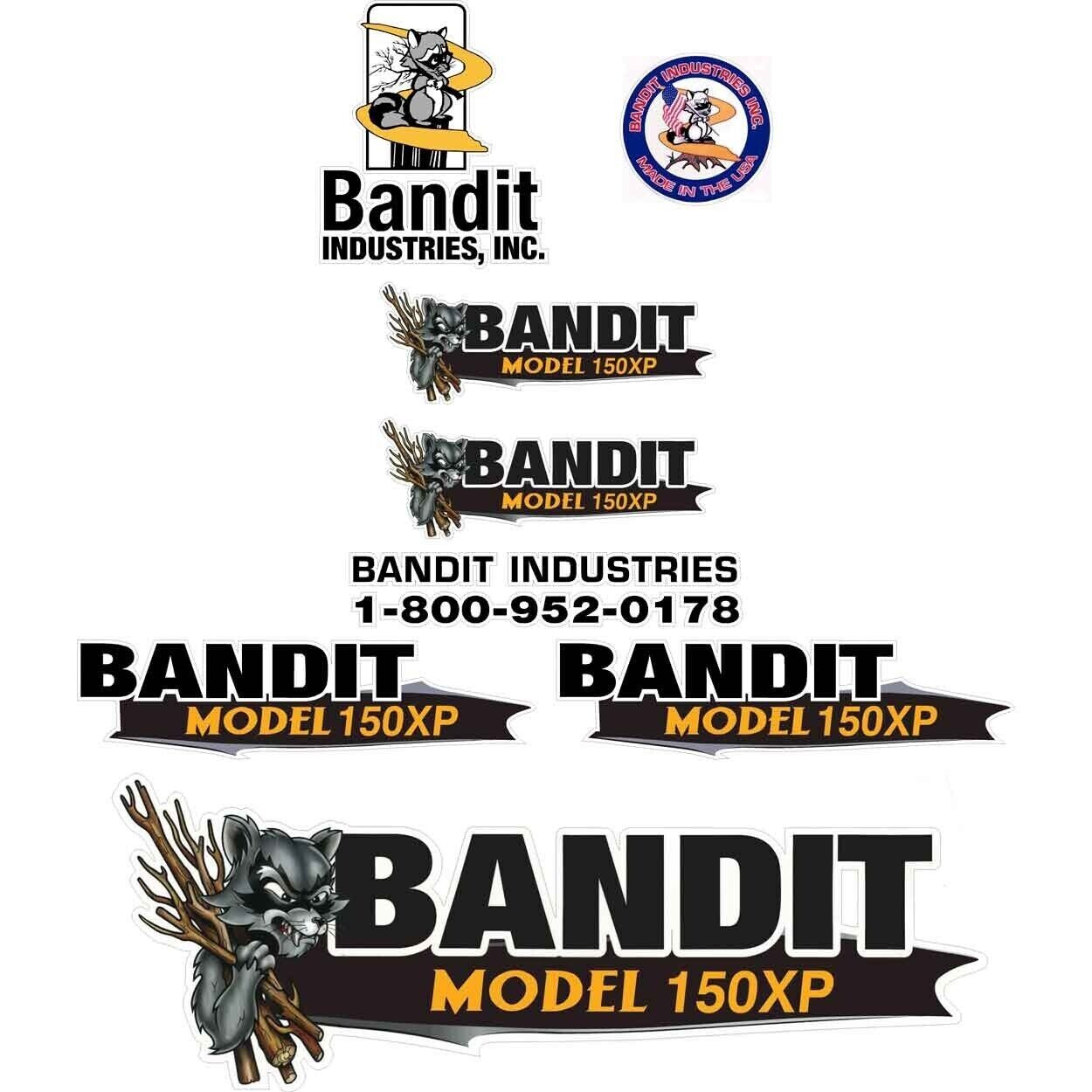 BANDIT 150XP WOOD CHIPPER REPLACEMENT LOGO DECAL KIT | eBay