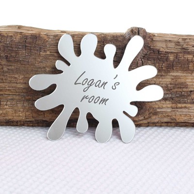 Splat Mirror Personalised Door Name Plaque Boy Girls Bed Room Sign | eBay