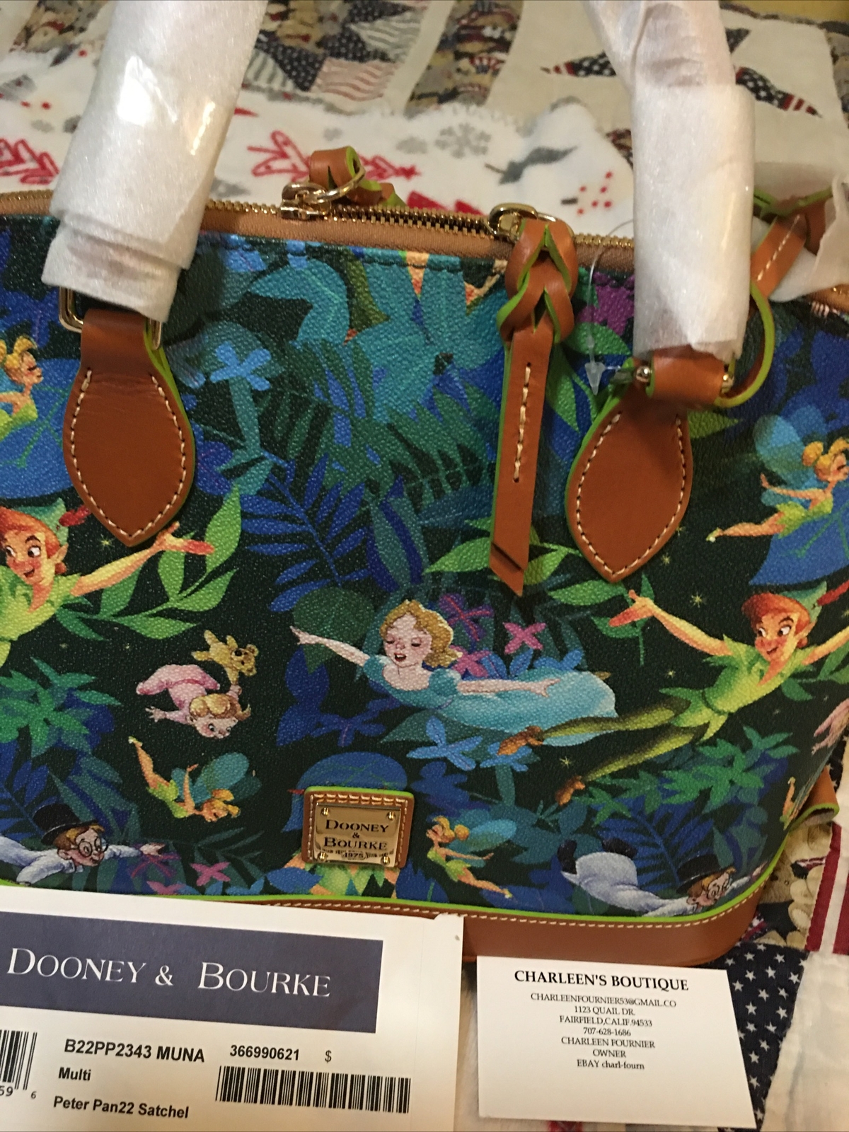 Disney Parks Peter Pan Dooney & Bourke Satchel Handbag for sale online ...