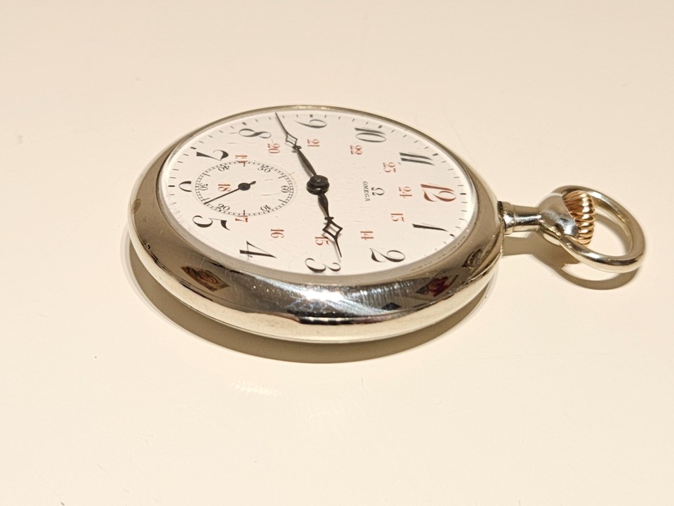 ANTIQUE RARE WW1 12 AND 24 DIAL OPEN FACE MEN'S POCKET MECHANCIAL WATCH ...