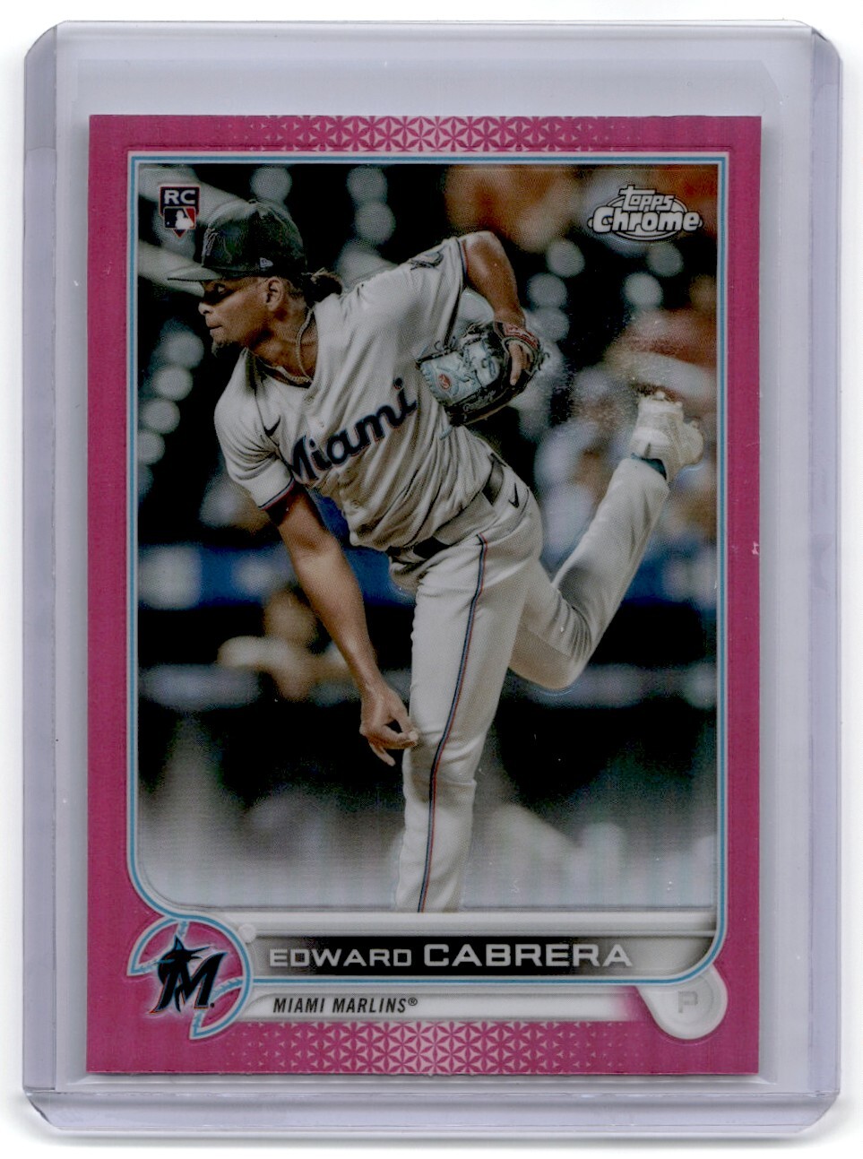 2022 Topps Chrome Edward Cabrera Rookie Miami Marlins #64 Pink Refractor | eBay
