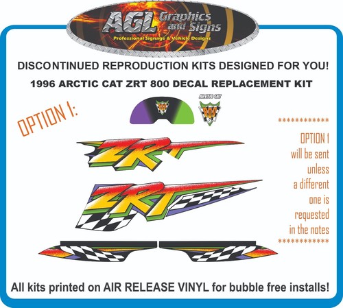 1996 Arctic Cat ZRT 800 Reproduction Decal Kit 600 also available | eBay