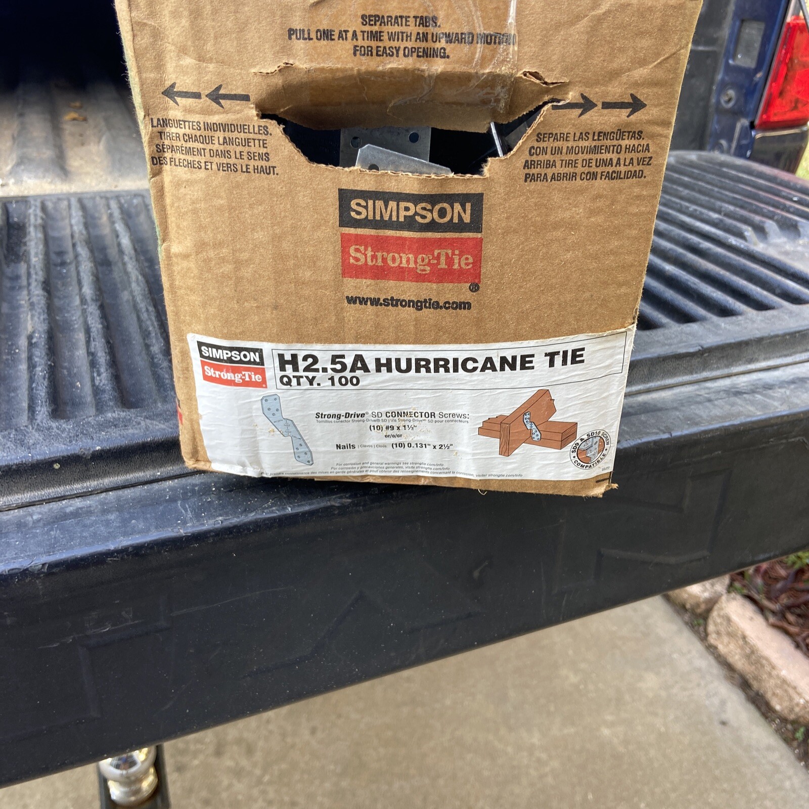 100 Pack H2.5A Simpson Strong Tie Hurricane Tie, Strap, Connector 18 ...