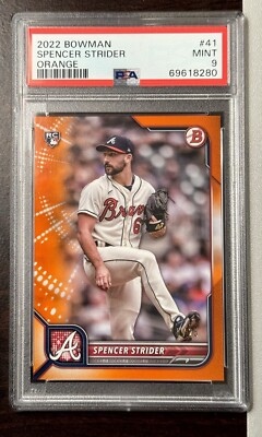 Spencer Strider 2022 Bowman Orange Paper Rookie RC /25 PSA 9 🔥 | eBay