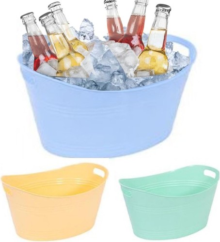 Pack of 2 Plastic Ice Buckets Outdoor Party BBQ Summer Party Drinks ...