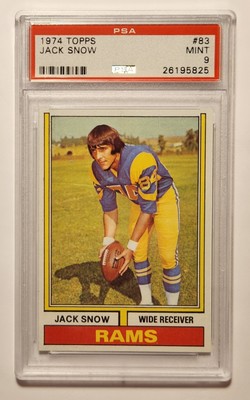 1974 Topps #83 Jack Snow PSA 9 MINT Los Angeles Rams Rare, POP 13, Only ...