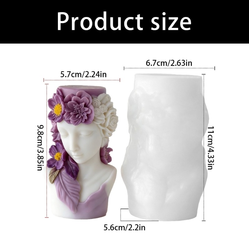 Portrait Embossed Cylindrical Silicone Mold For Soap Home Decoration ...