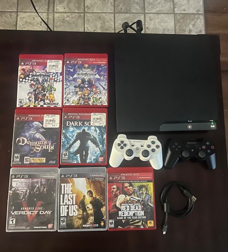 PS3 Slim 120GB CECH-2001A Bundle - 2 Controllers + 7 Games - READ DESCRIPTION | eBay