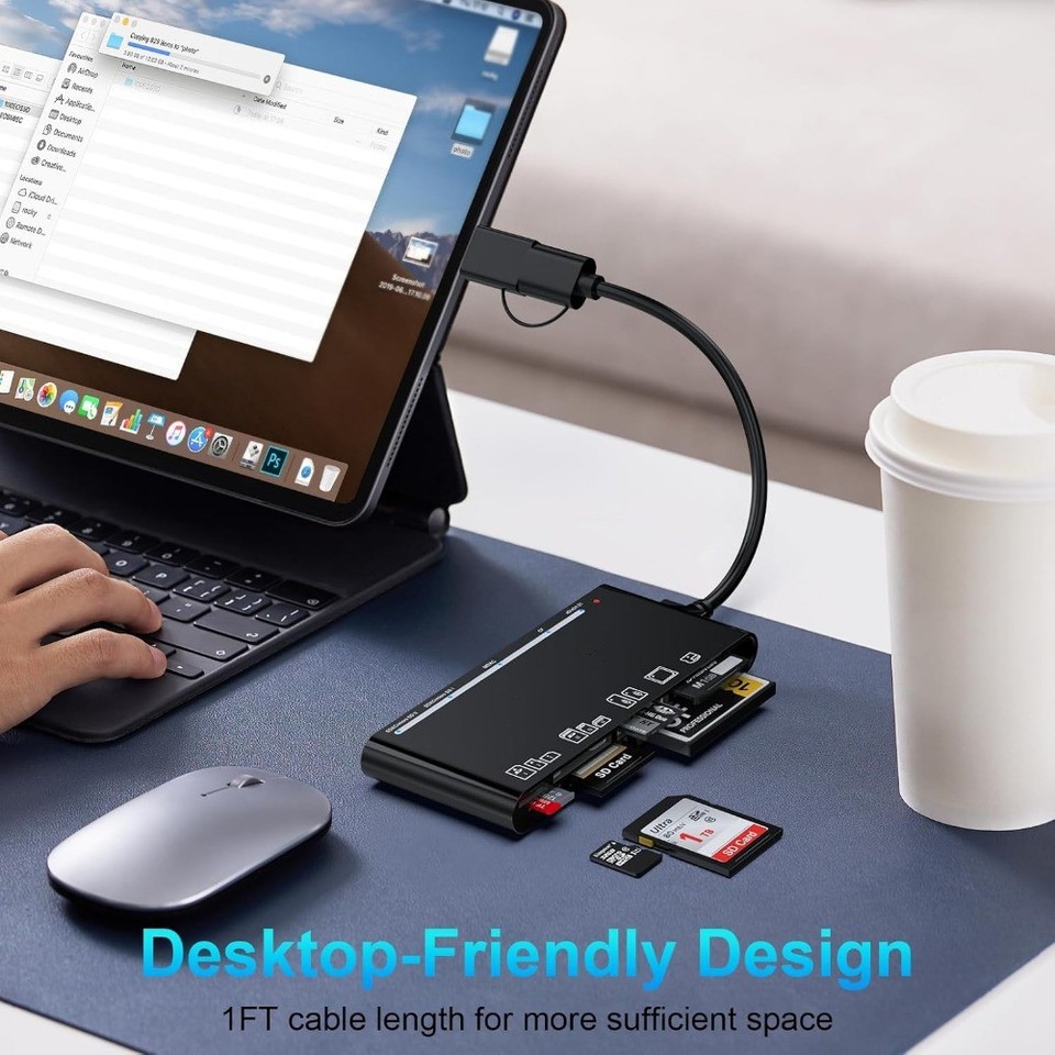 7 in 1 USB 3.0 Memory Card Reader Adapter Hub, for SD, CF, TF, Micro SD ...