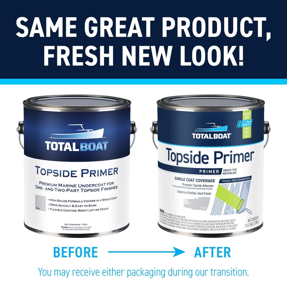 Totalboat Marine Topside Boat Paint Primer For Fiberglass And Wood, Wh ...