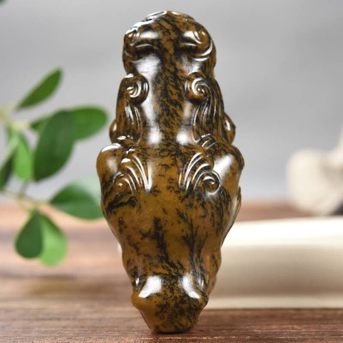 Chinese He Tian Jade Carved Pi Xiu Statue Beast Ornament Collection ...