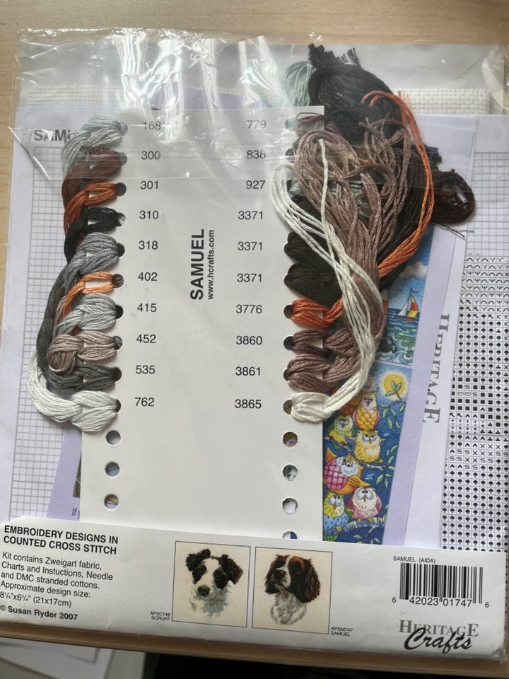 Heritage Crafts Animal Portraits Samuel Spaniel Dog 14 Count Cross ...