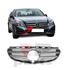 FOR MB E-CLASS W212 13-16 NEW FRONT BUMPER UPPER CENTER GRILLE GREY ...