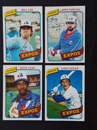 1980 Topps Bill Lee/Larry Parrish/Dave Cash/Chris Speier Cards ...