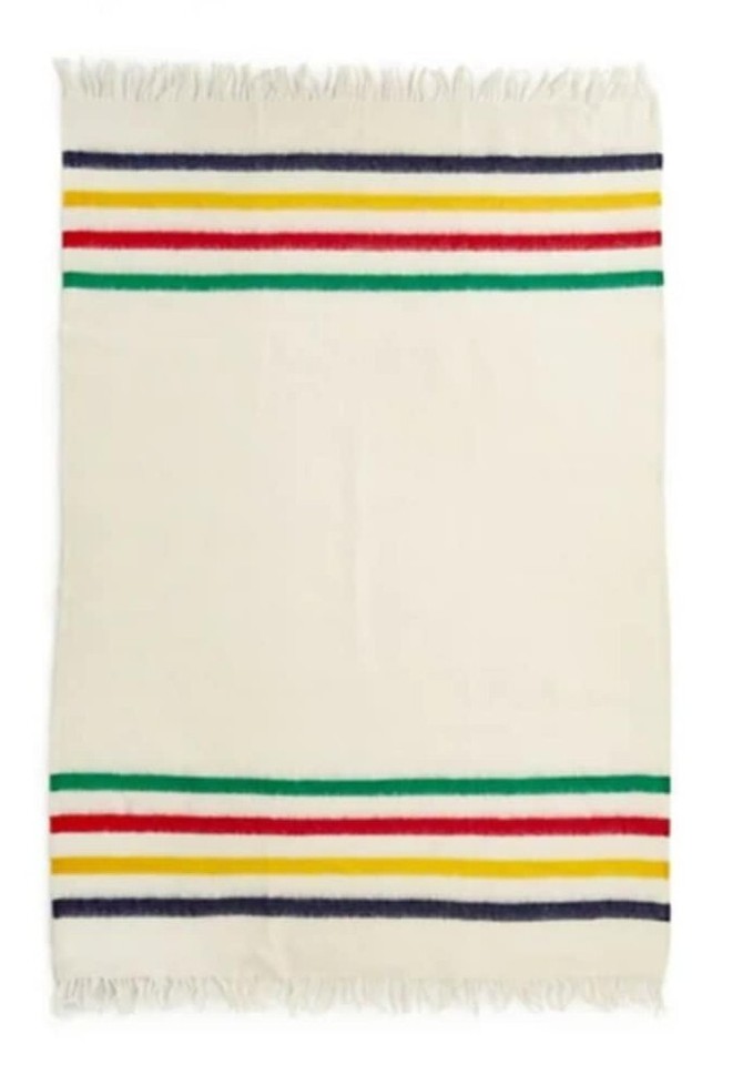 Hudson's Bay Company 100% Wool Caribou Throw Stripes Blanket NEW 42" x ...