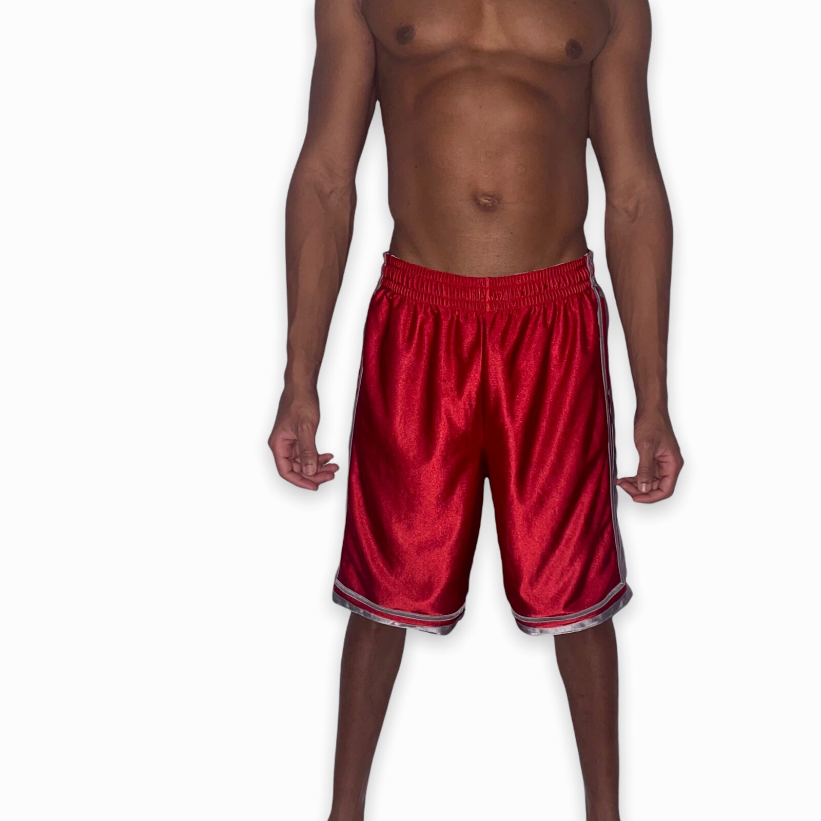 Tek Gear Dazzle Basketball Shorts Silky Shiny Red Si… - Gem
