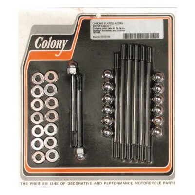 Colony Motorcycle Motorbike Crankcase Bolt Kit Acorn Chrome For 79-95 B ...