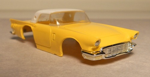 Vintage TYCO Yellow '57 T-Bird FORD THUNDERBIRD HO Slot Car Body fits ...