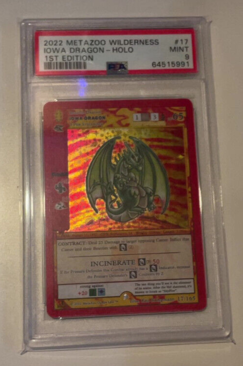 2022 MetaZoo Wilderness First 1st Edition #17 Iowa Dragon Full Holo ...
