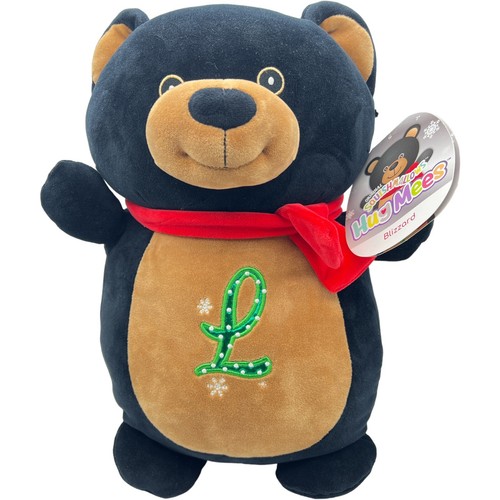 NWT Squishmallow 14” Hug Mees Blizzard Black Bear “L” Monogram Initial ...
