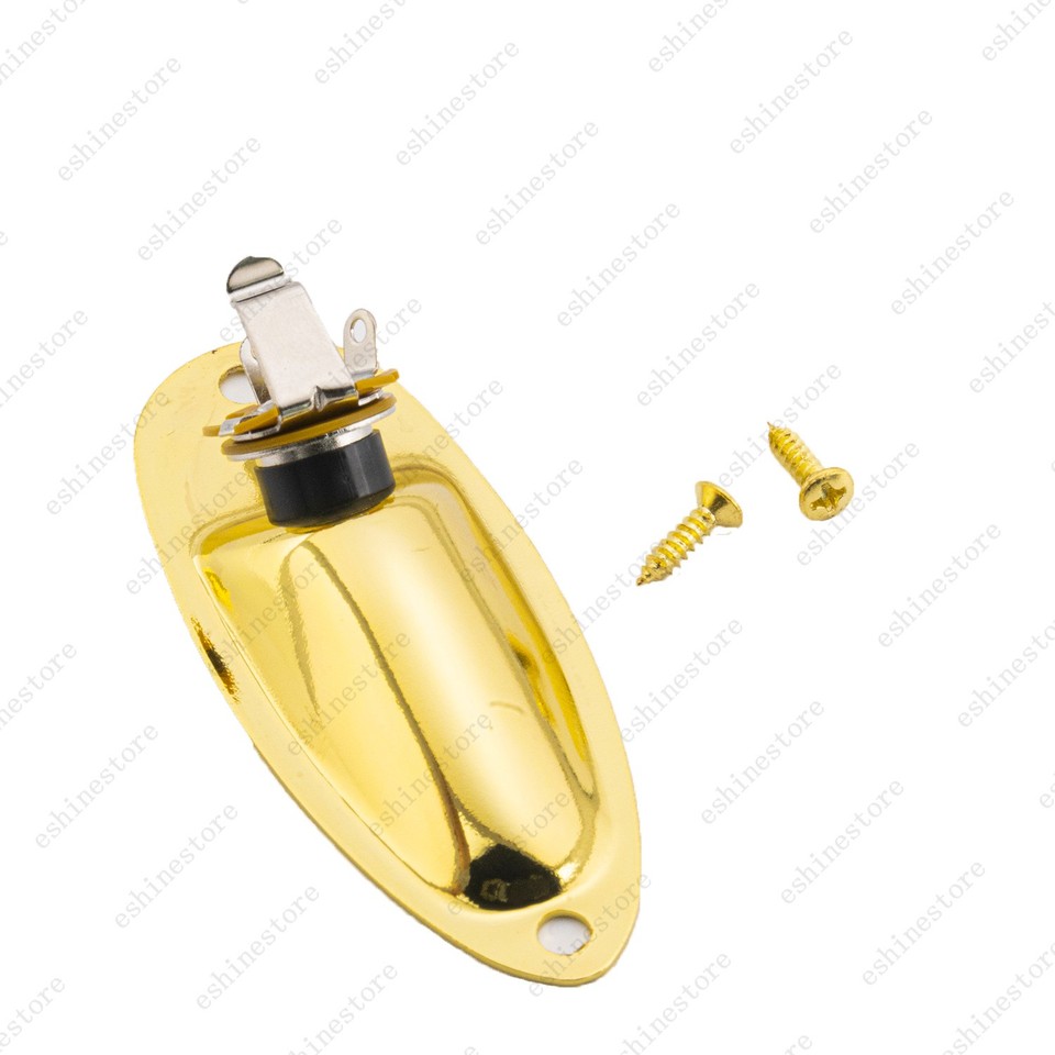 Guitar Boat Jack Plate Input Output Socket with Screws for Fender Strat ...