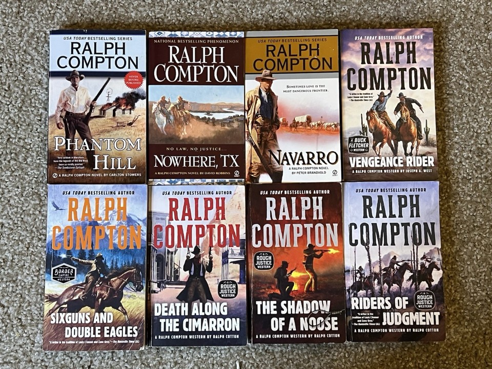 Huge Lot 85 Ralph Compton Western Books No Duplicates Trail Drive ...
