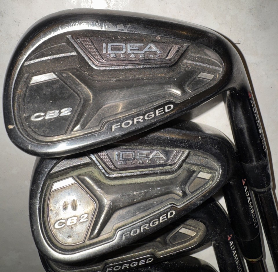 Adams Idea Black CB2 Forged 4-9 P & G Iron Set KBS Tour 90 Steel Stiff ...